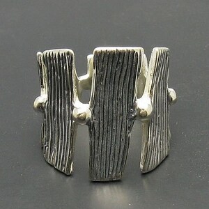Sterling Silver Ring With Wood Pattern Solid Genuine Stamped 925 - Etsy