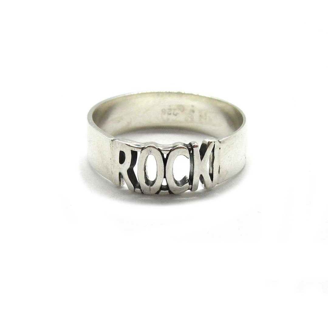 R001904 Genuine Sterling Silver Ring Band ROCK Solid 925 - Etsy