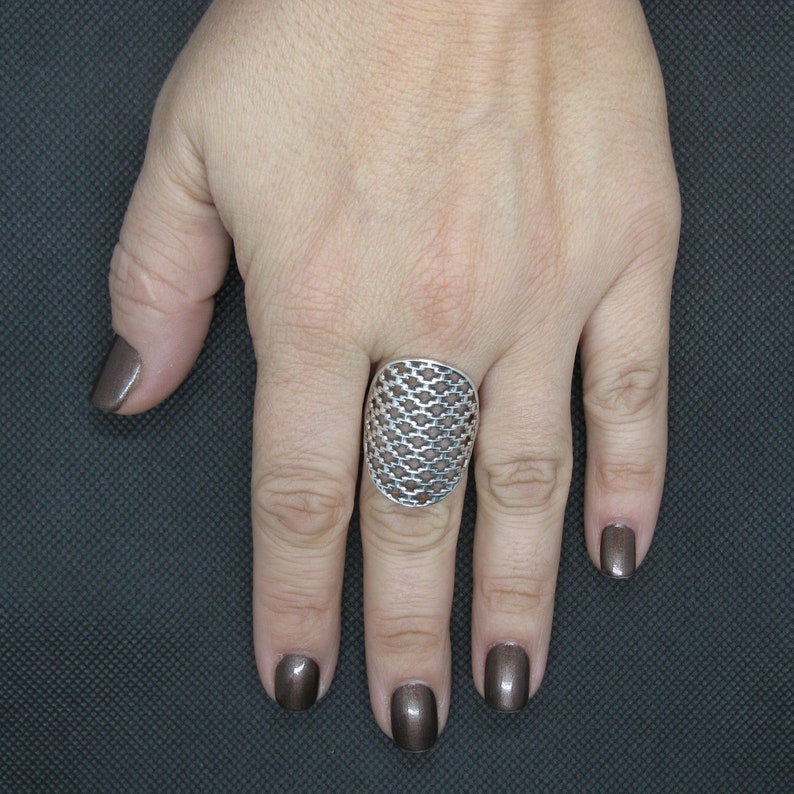 Long Sterling Silver Ring Genuine Solid Stamped 925 R002115 | Etsy