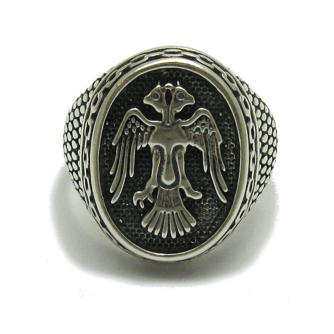 R001709 Sterling Silver Men Ring Solid 925 Double Headed Eagle - Etsy
