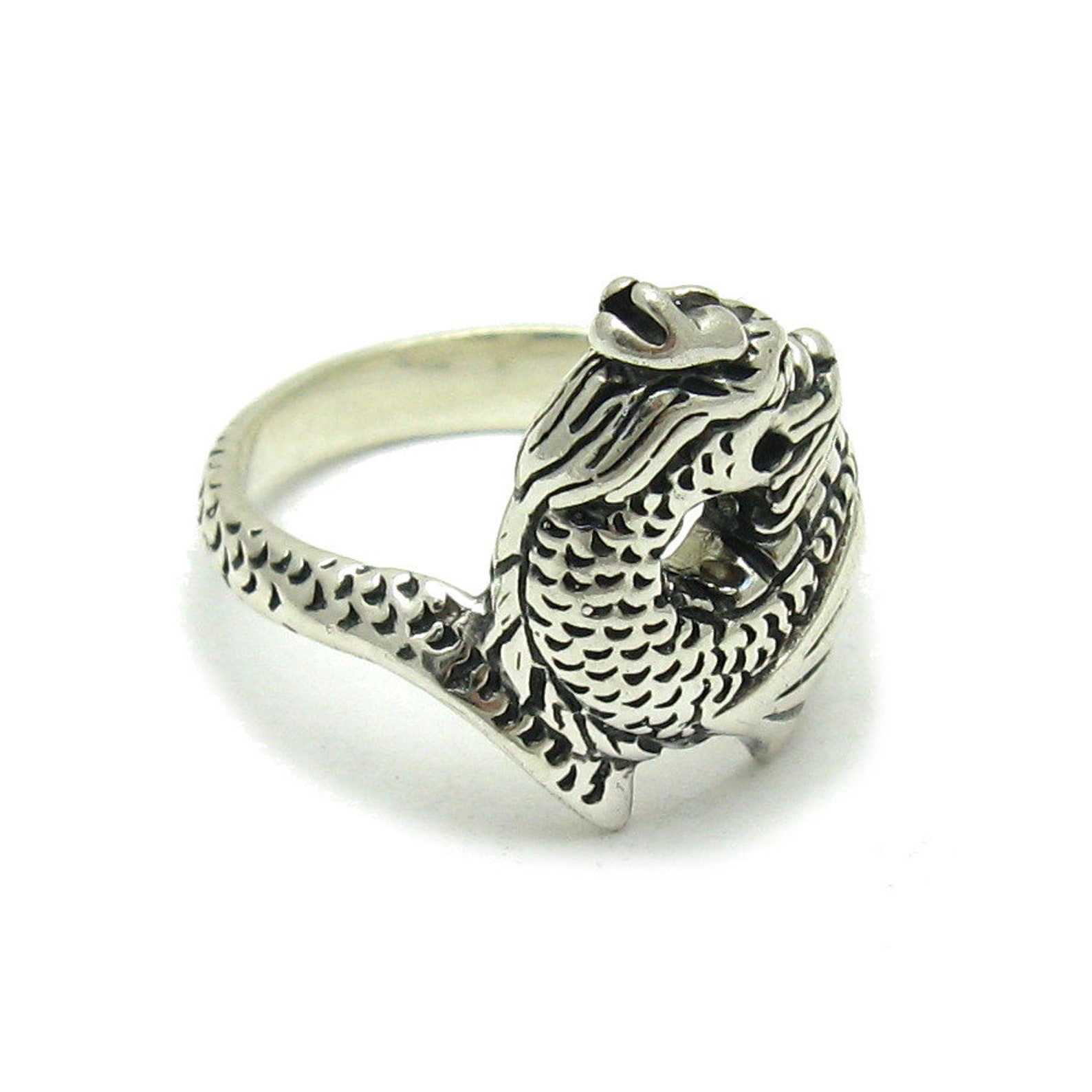 R000162 STERLING SILVER Ring Solid 925 Dragon | Etsy