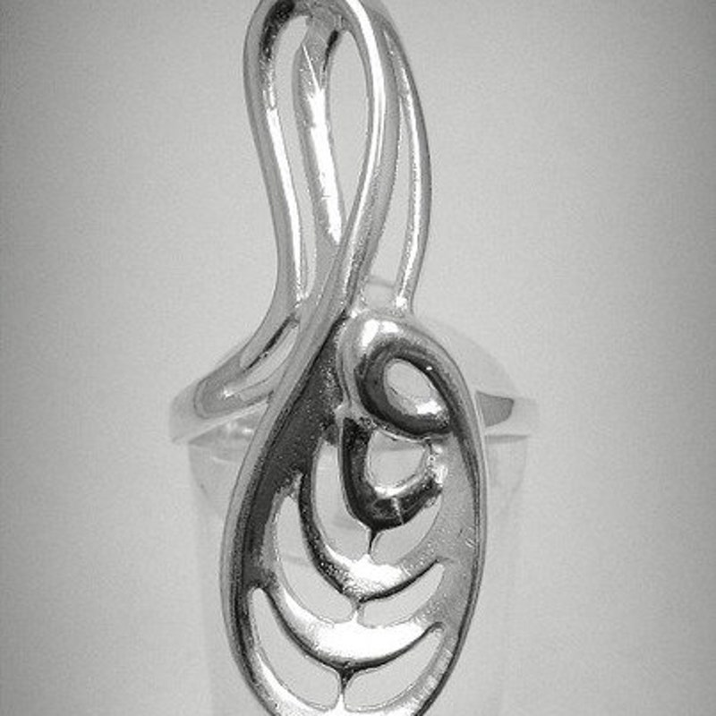 Long Silver Ring - Etsy