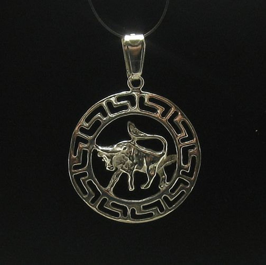 PE000245 Sterling Silver Pendant 925 Charm Zodiac Sign Taurus Solid - Etsy