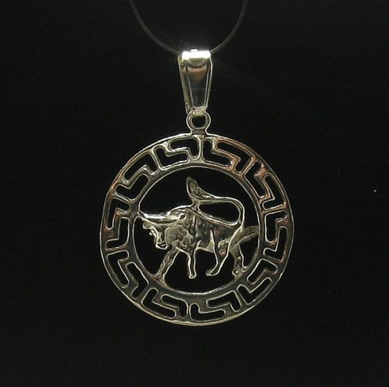 PE000245 Sterling Silver Pendant 925 Charm Zodiac Sign Taurus - Etsy