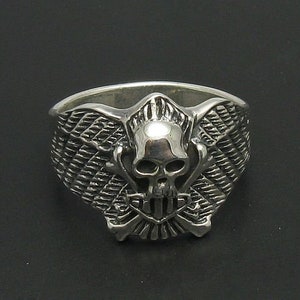 R000654 STERLING SILVER Ring Solid 925 Skull - Etsy