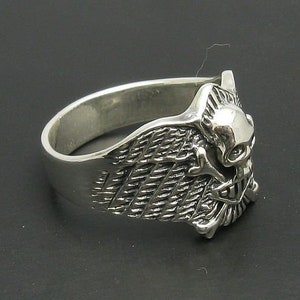 R000654 STERLING SILVER Ring Solid 925 Skull - Etsy