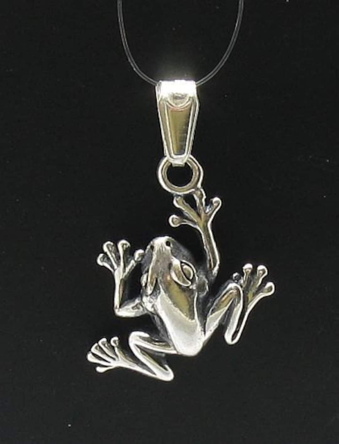PE000256 Sterling Silver Pendant Frog Solid 925 Charm - Etsy