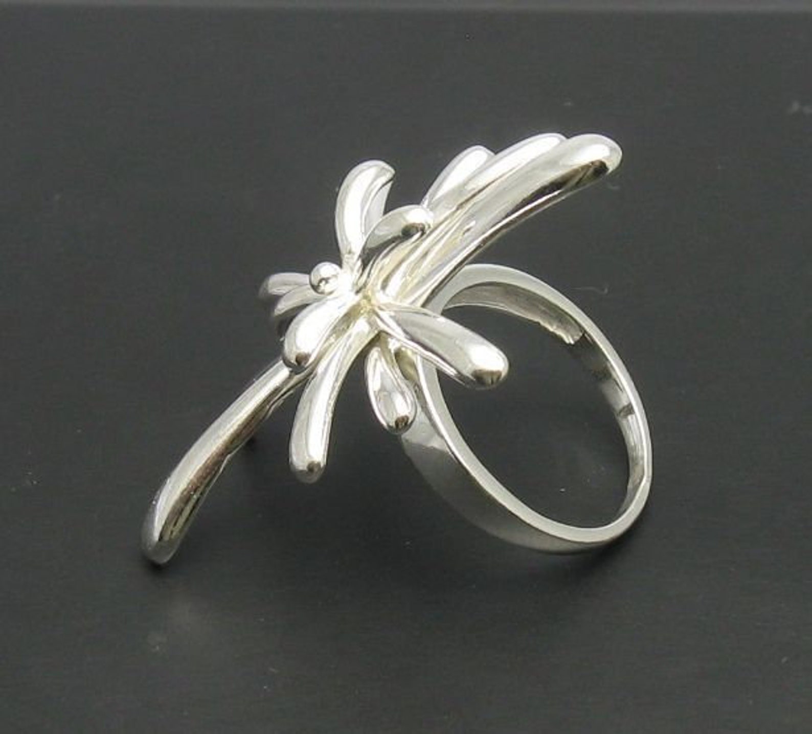 R000591 Sterling Silver Ring Solid 925 Flower - Etsy