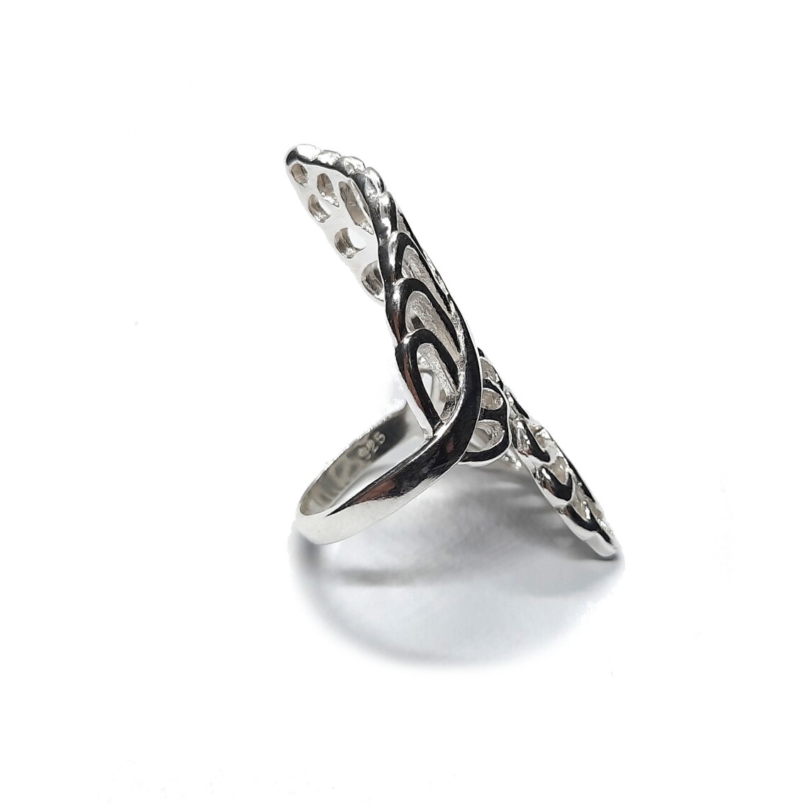 Long Sterling Silver Ring Leaf Genuine Solid Hallmarked 925 - Etsy