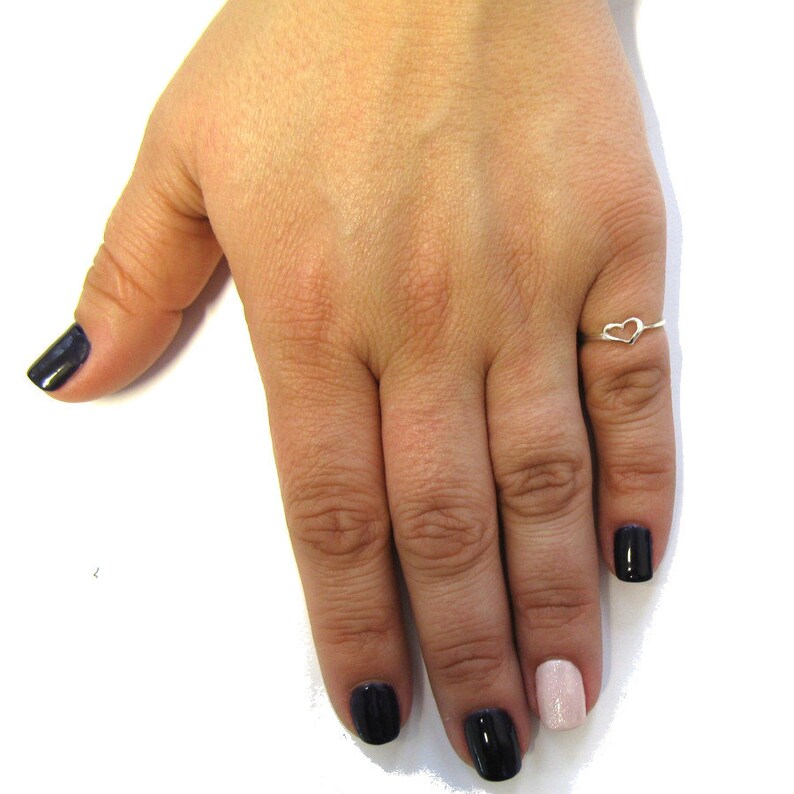 R001555 Small STERLING SILVER Ring 925 Heart - Etsy