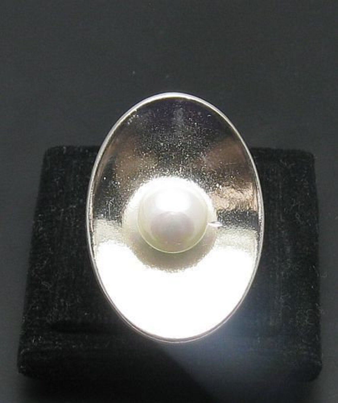 Sterling Silver Ring With Pearl Adjustable Size Solid Genuine ...