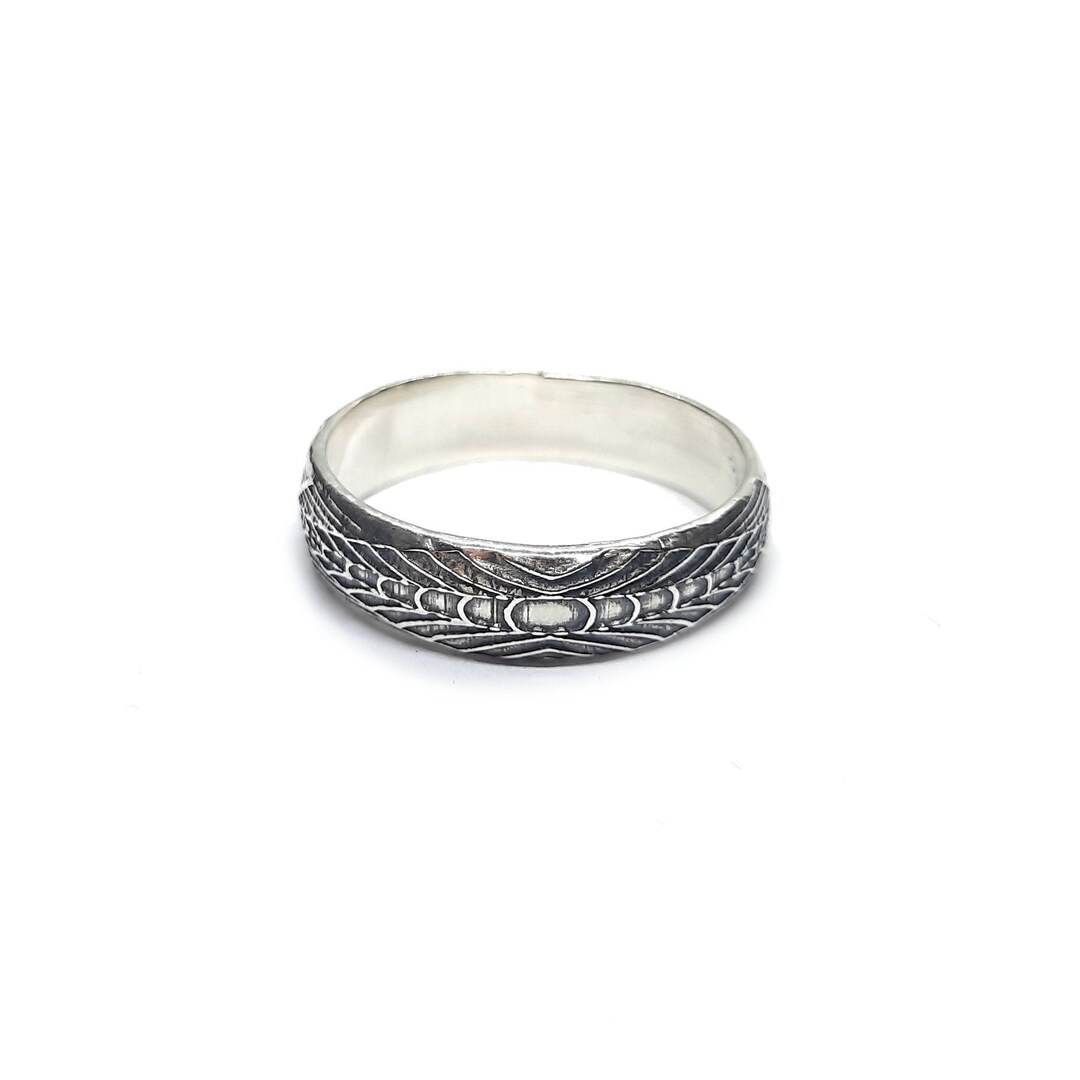 Sterling Silver Ring Band Spider Web 6mm Wide Genuine Solid Hallmarked ...