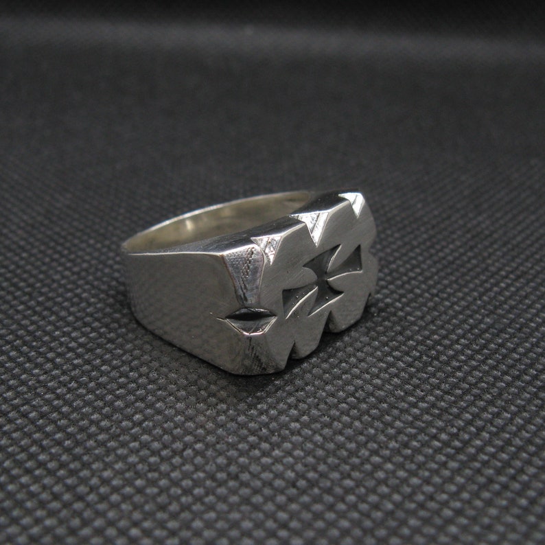 Sterling Silver Men Ring Cross Solid Genuine Hallmarked 925 - Etsy