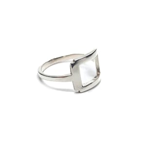 Simple Plain Sterling Silver Ring Square Genuine Solid Hallmarked 925 ...
