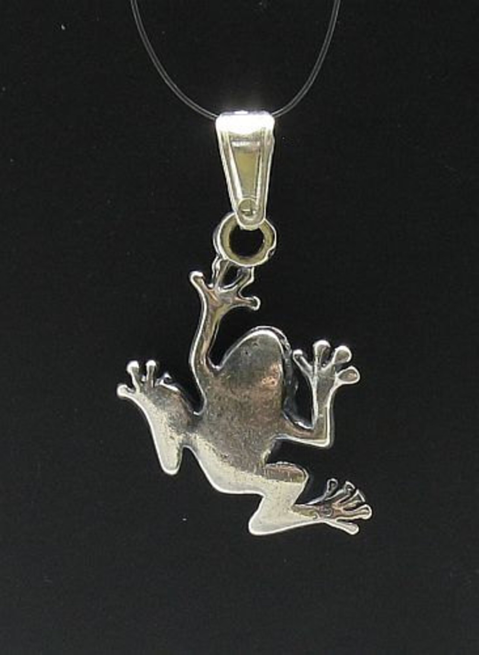 PE000256 Sterling Silver Pendant Frog Solid 925 Charm | Etsy