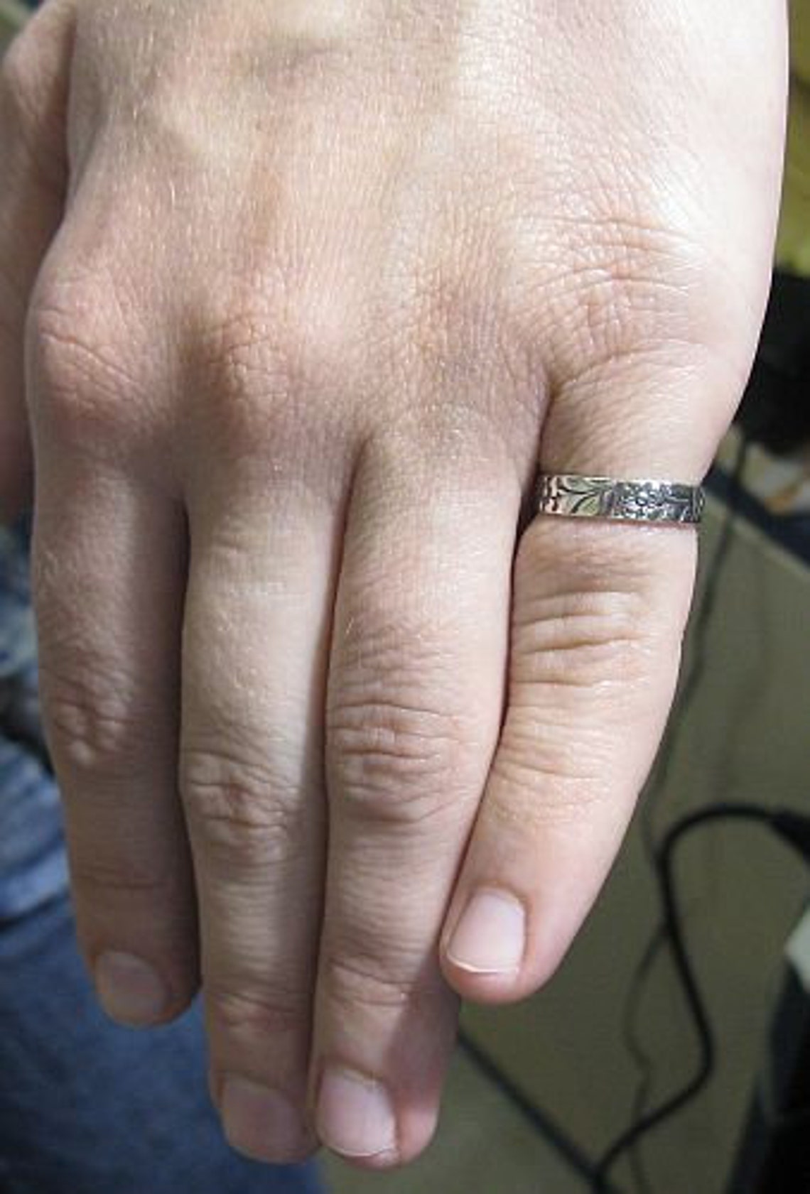 R000957 Small Sterling Silver Ring Solid 925 Flower Band - Etsy