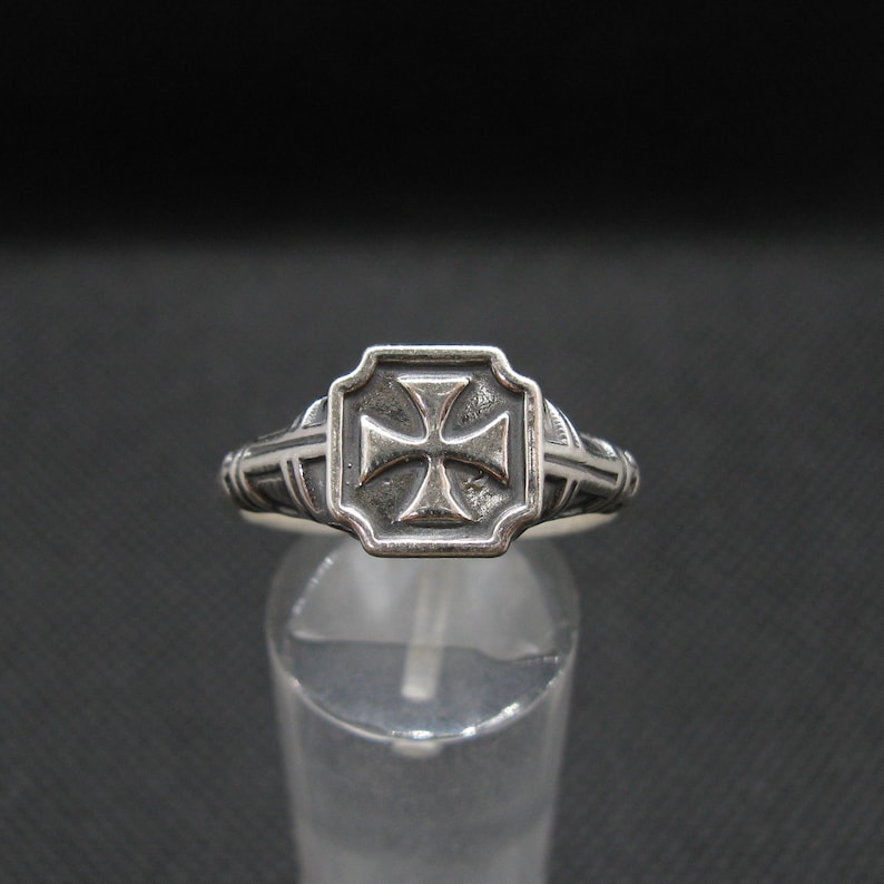 Sterling Silver Men Ring Solid Hallmarked 925 Maltese Cross Comfort Fit ...