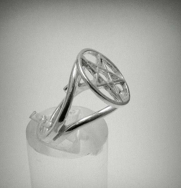 R001239 STERLING SILVER Ring Solid 925 Pentagram - Etsy