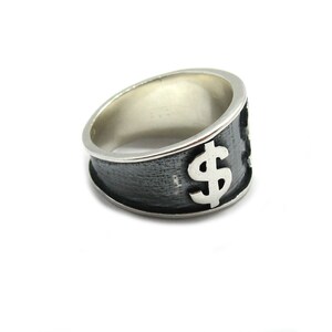 Sterling Silver Dollar Sign Ring Genuine Hallmarked Solid 925 R001973 ...