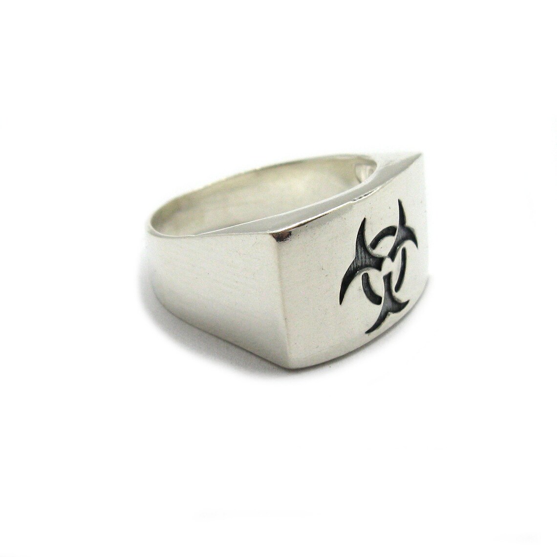Sterling Silver Men's Ring Biohazard Solid Hallmarked 925 R001994 - Etsy