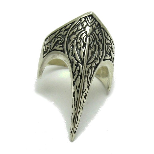 Raven Claw Ring in Solid Sterling Silver Carrion Crow - Etsy