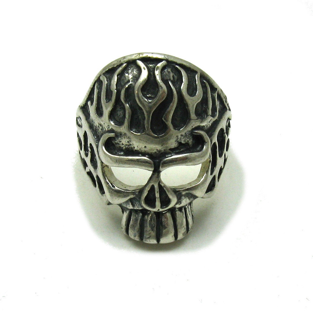 R001603 STERLING SILVER Large Skull Ring Solid925 - Etsy