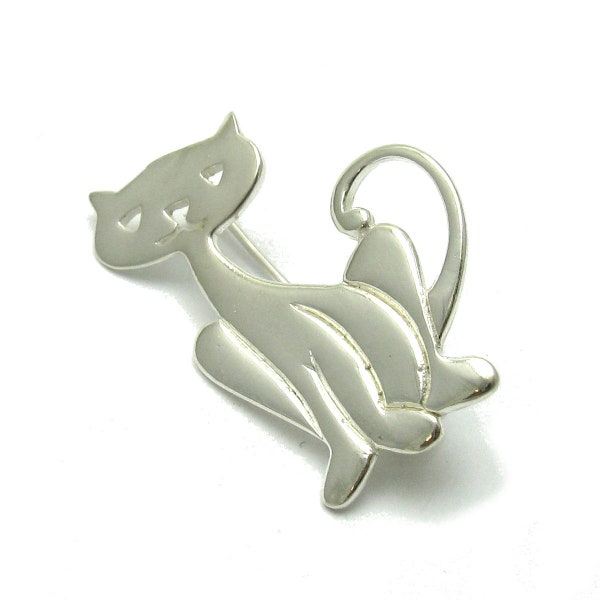 Sterling Cat Pin - Etsy