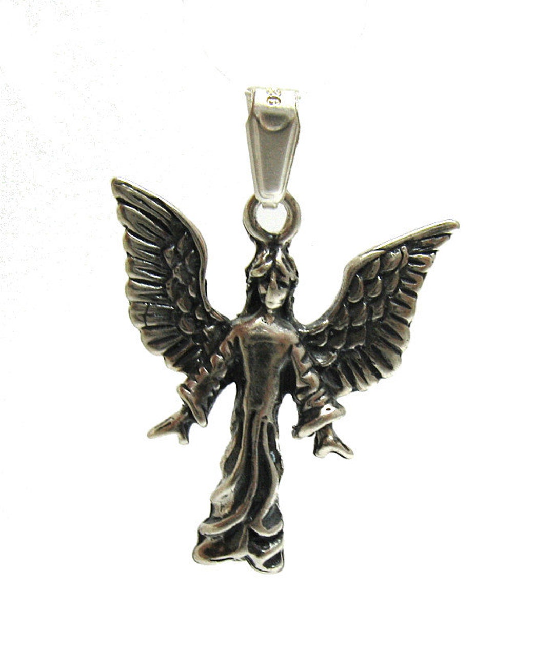 PE000877 Sterling Silver Pendant Solid 925 Angel - Etsy