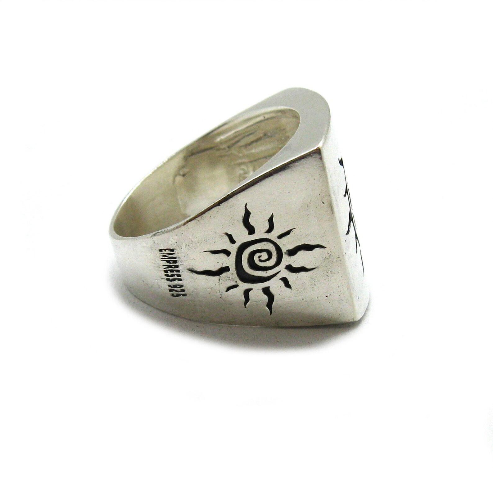 Sterling Silver Men Ring Eye and Sun Solid Hallmarked 925 R002000 - Etsy
