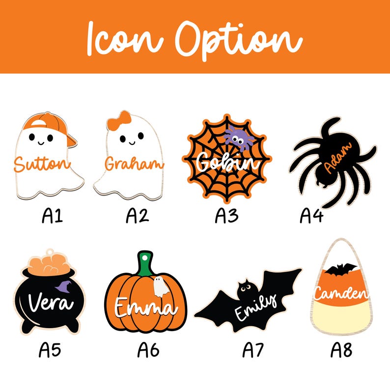 Custom Halloween Trick or Treat Bag Name Tag, Boo Basket Tag, Halloween ...