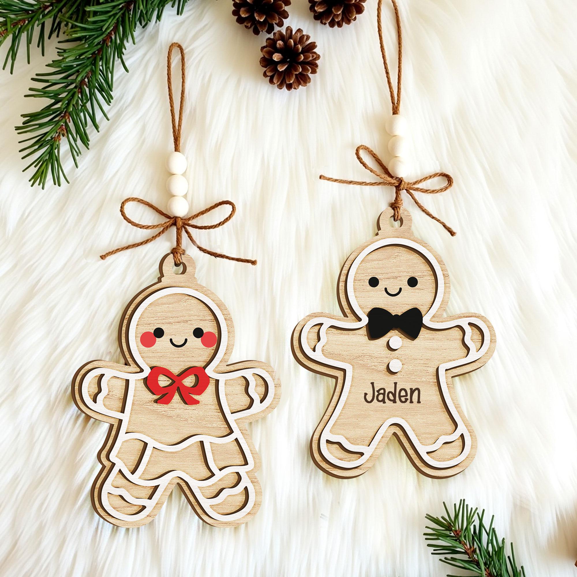 Personalized Gingerbread Christmas Ornament, Family Gingerbread Tag, 3D ...