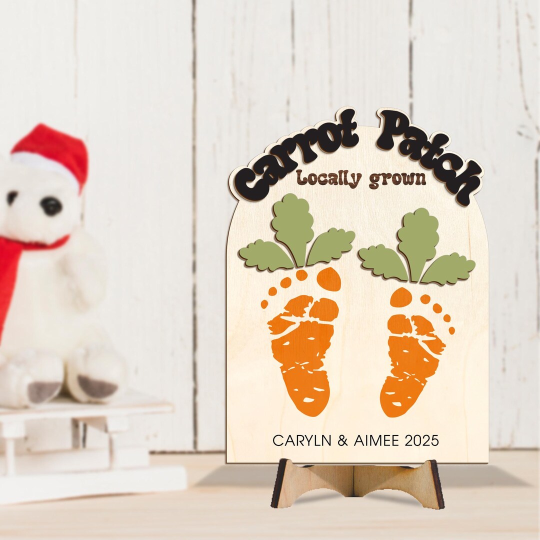 Personalized Farm Sign Carrot Patch Easter, Footprint Feet Art Craft ...