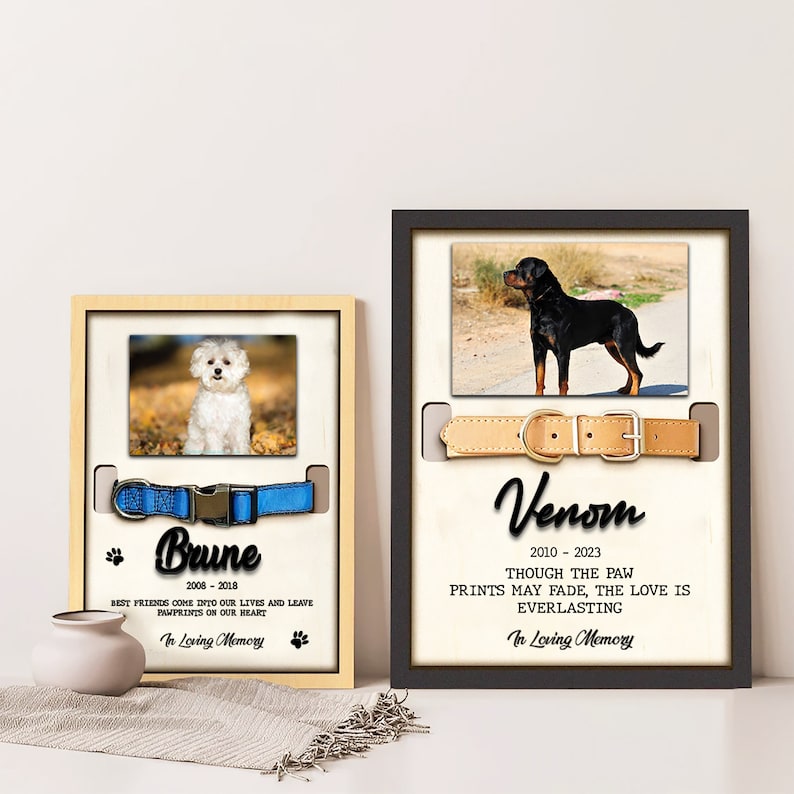 Personalized Memorial Pet Collar Sign| Loss of Dog, Cat Gift| Pet ...