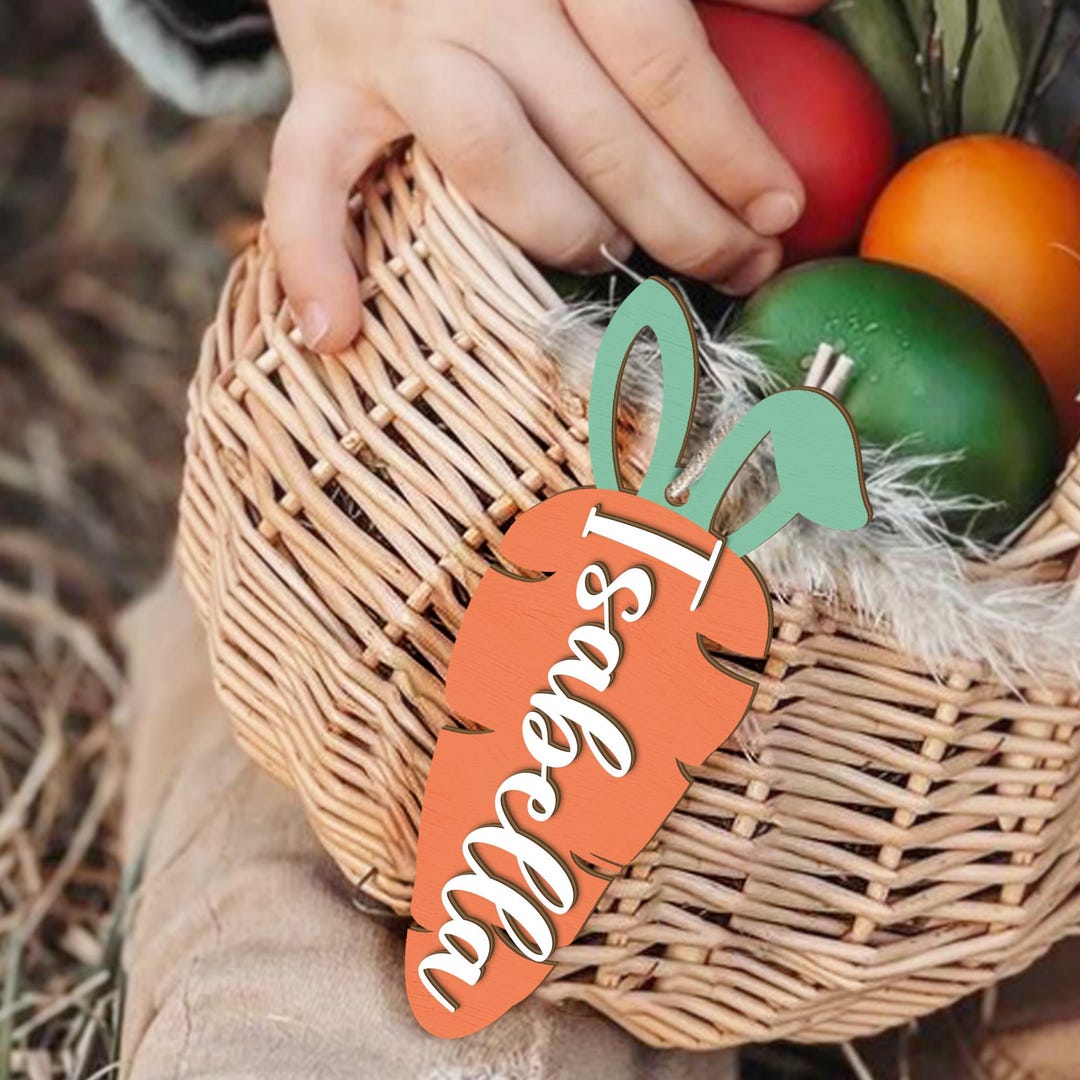 Personalized Carrot Easter Basket Tags| Easter Name Tags for Grandkids ...