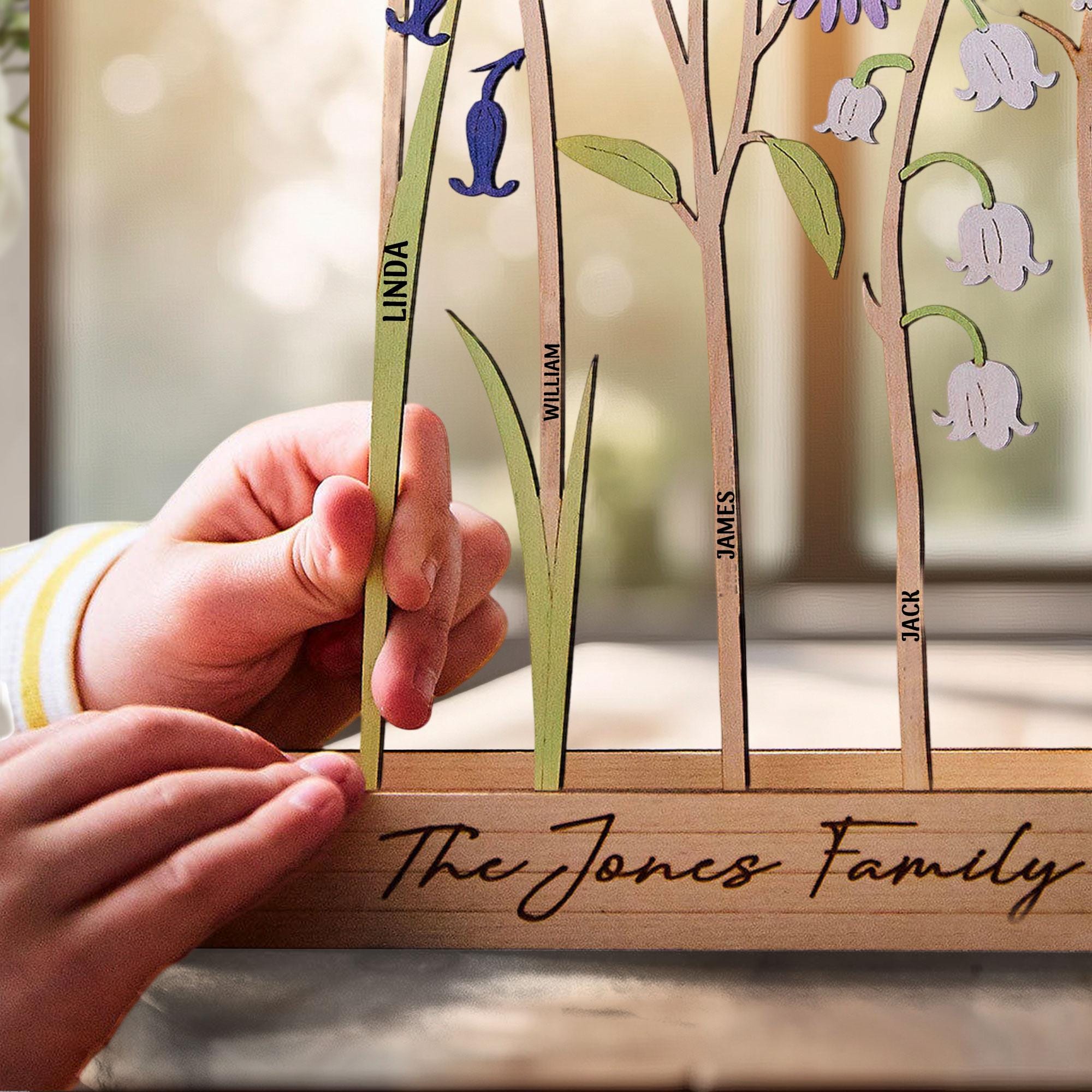 Custom Wood Birth Month Flower Garden, Wooden Flower Decor, Gifts for ...