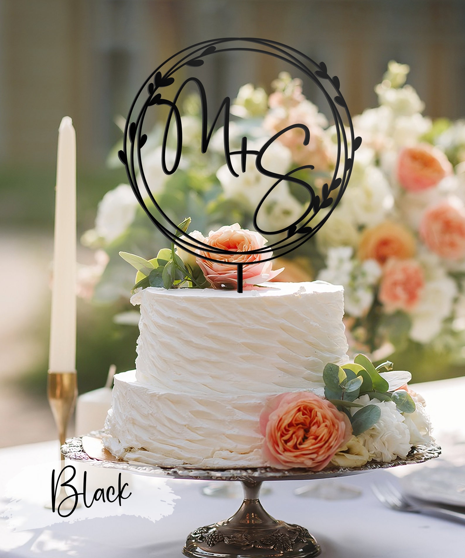 Custom Initials Cake Topper| Personalized Wedding Cake Toppers ...