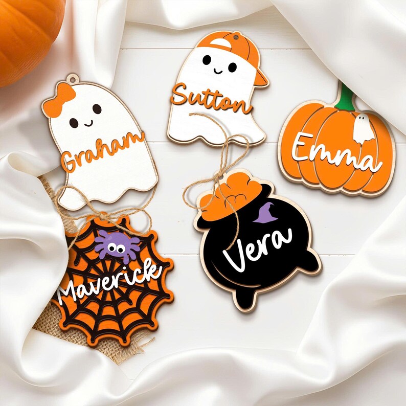 Custom Halloween Trick or Treat Bag Name Tag, Boo Basket Tag, Halloween ...