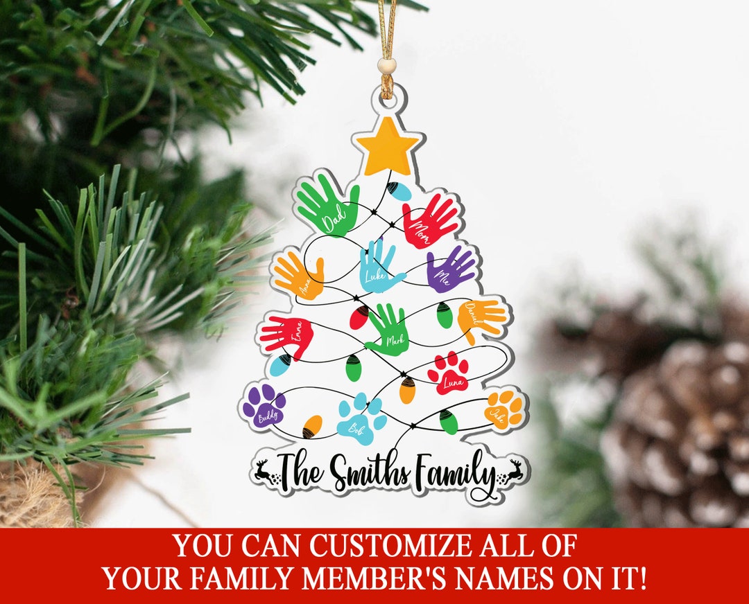 Personalized Acrylic Family Name Christmas Ornament| Christmas Tree ...