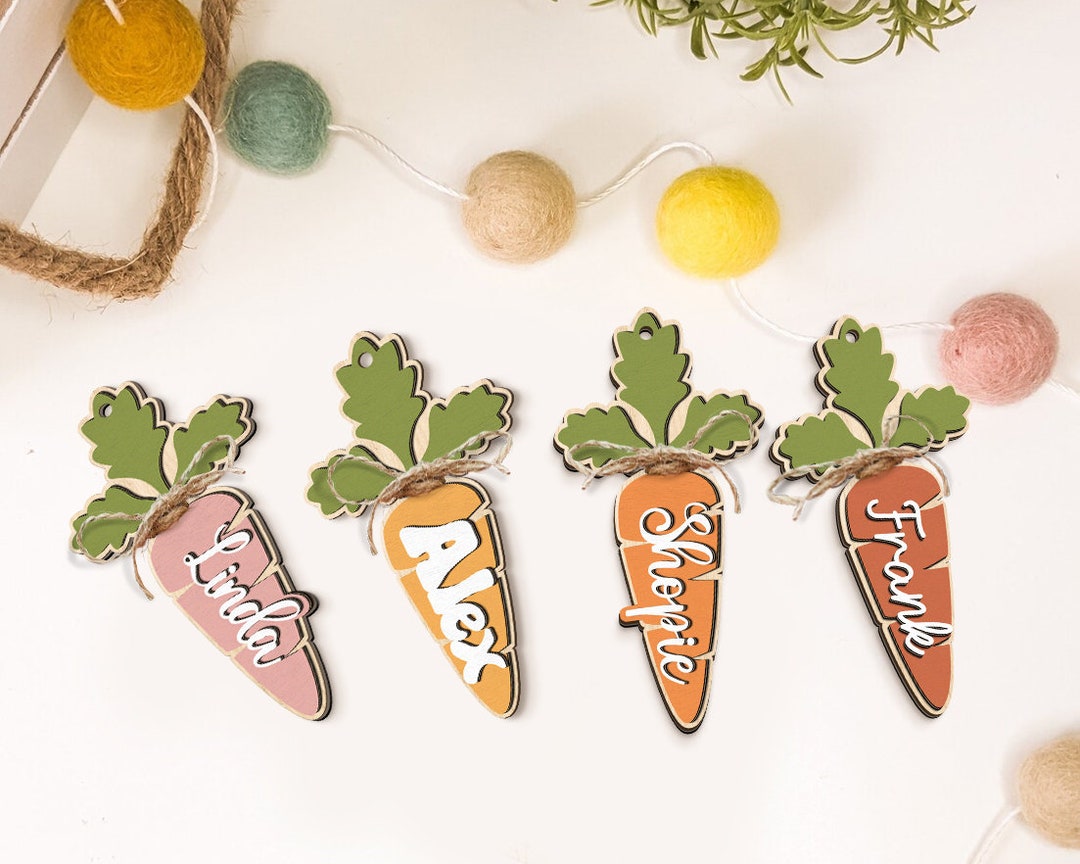 Personalized Carrot Easter Basket Tags | Easter Name Tags for Grandkids ...