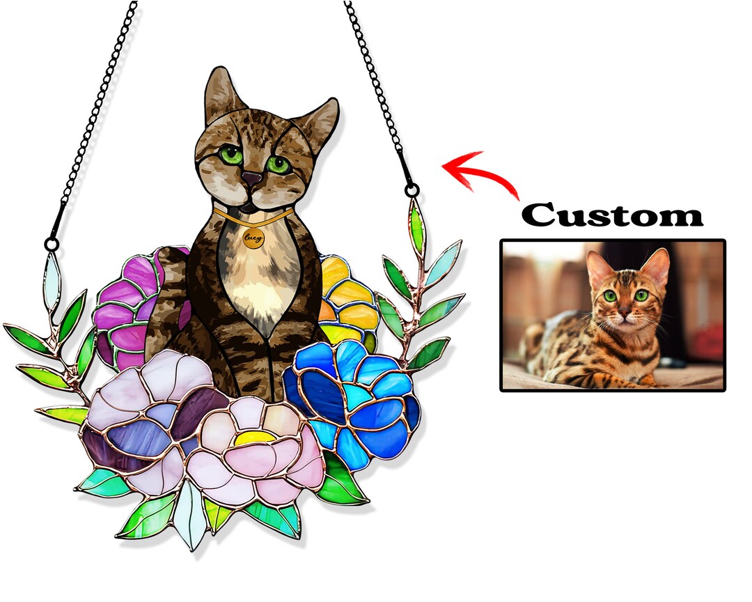 Custom Cat Decor With Flowers Unique Cat Decor for Bedroom Memorial ...
