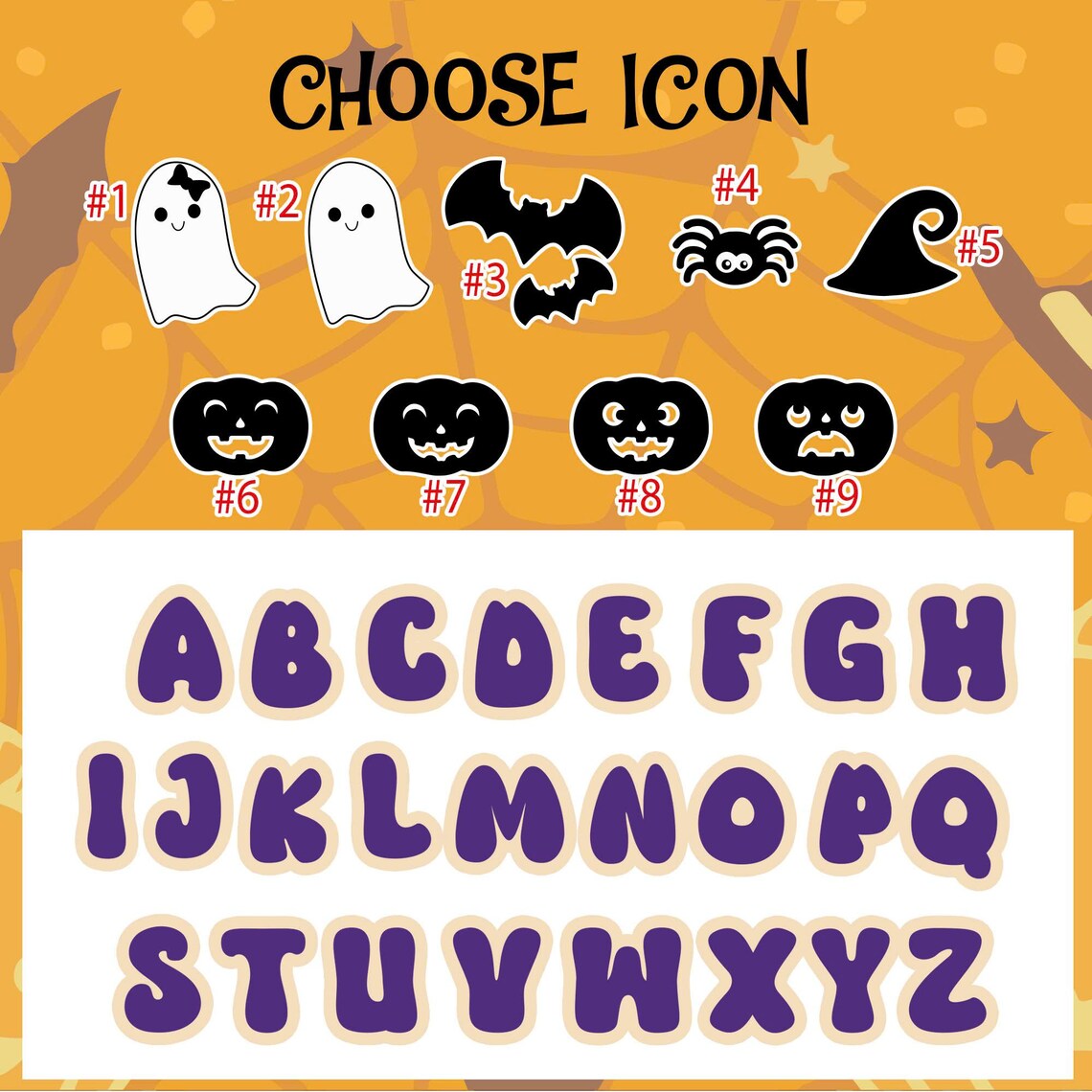 Personalized 3D Halloween Kid Tags, Initial Halloween Name Tag for Kids ...