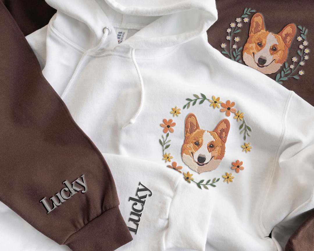Custom Pet Embroidered Sweatshirt Personalized Pet Face and Pet Name ...