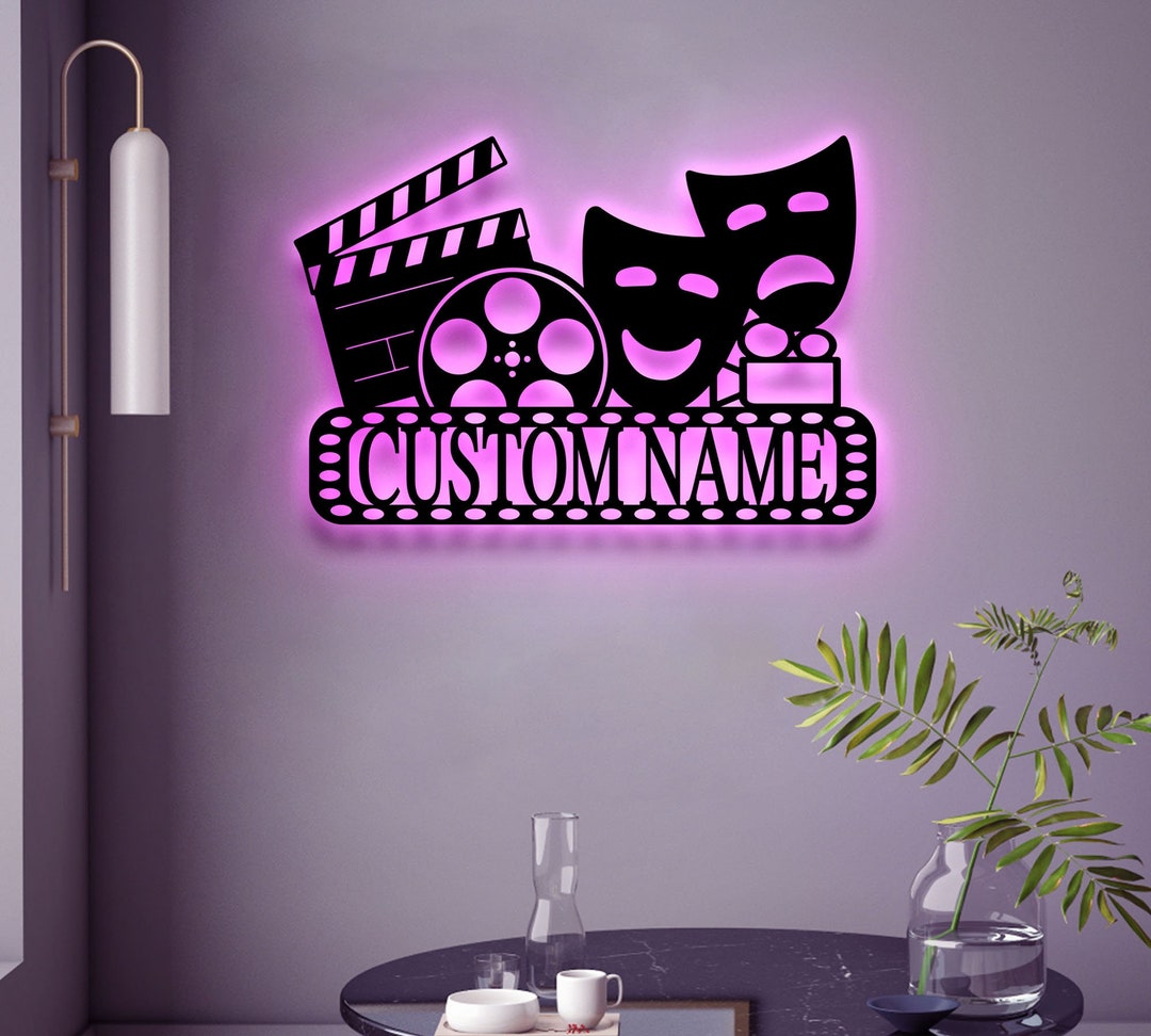 Theatre Metal Sign Cutout Personalized - Metal Wall Art - Metal Art ...