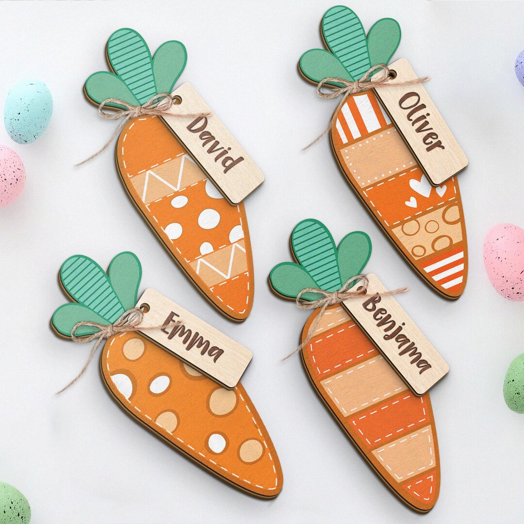 Personalized Carrot Easter Basket Tags| Easter Name Tags for Grandkids ...