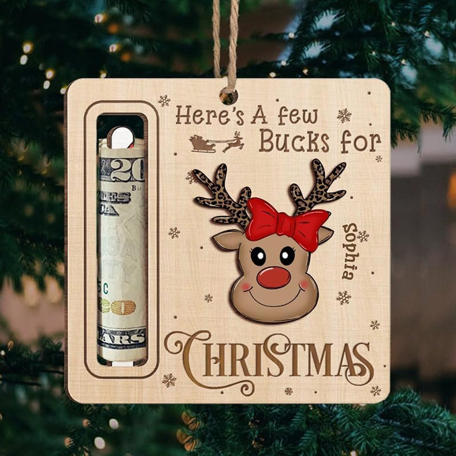 Custom Cute Money Holder Christmas Ornament, Here’s A Few Bucks for ...