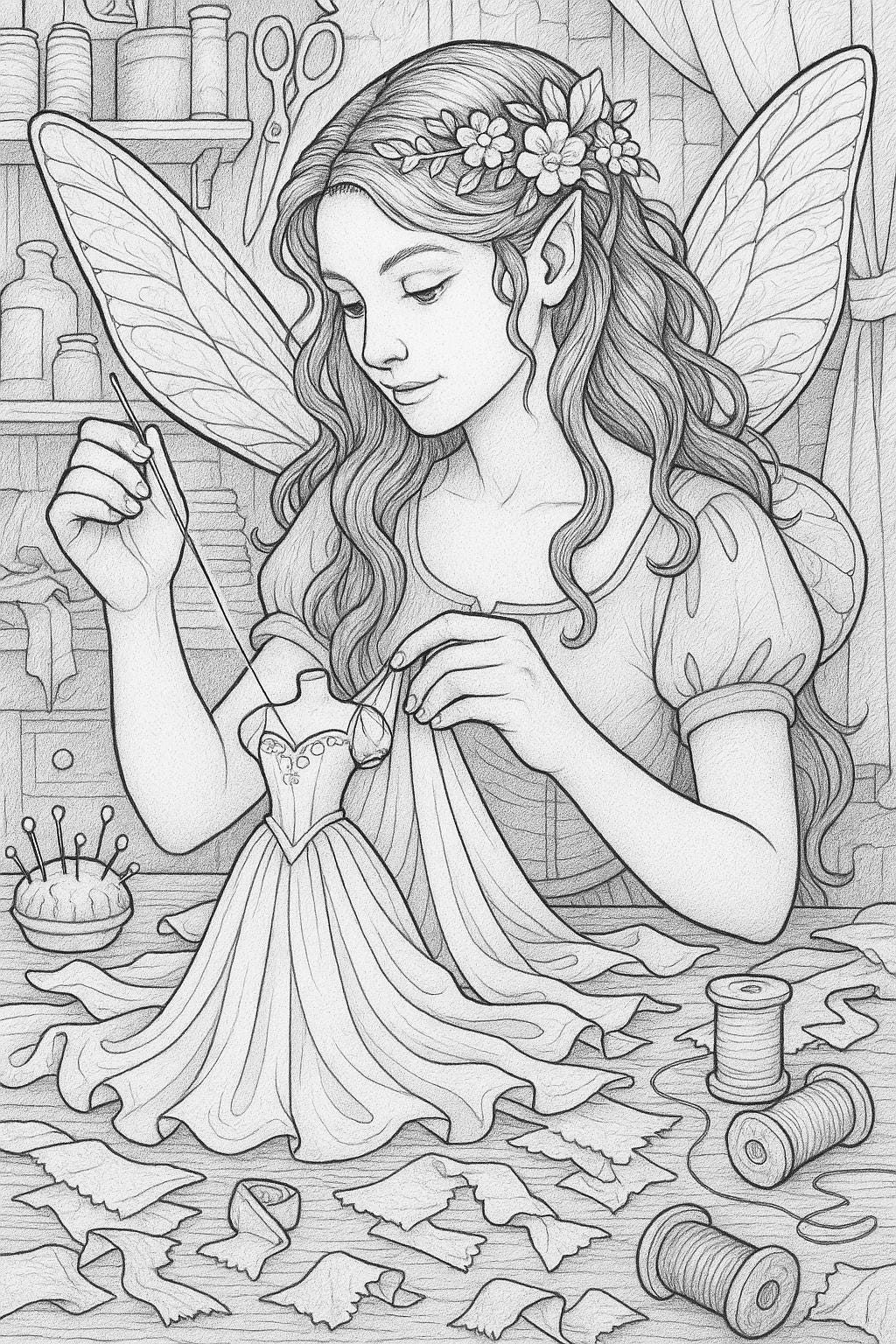 100 Printable Fairy Coloring Pages PDF Cute Magical Fairies Coloring ...