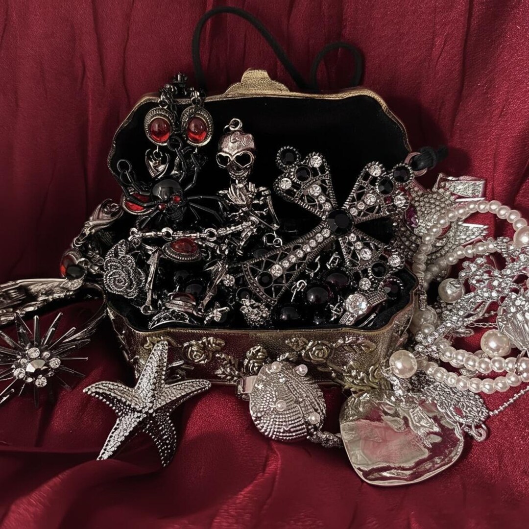 Macabre Oddities Mystery Box, Skeleton Fairy Moth Jewelry, Industrial ...