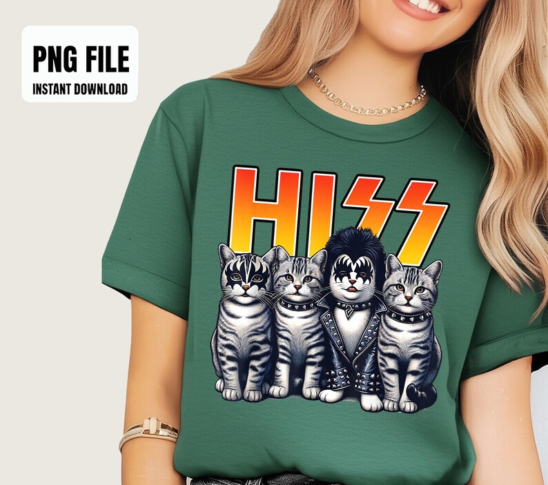 Cute Hiss Cats Rock Kittens Kitty Rocking Music Cat Lovers Sublimation ...