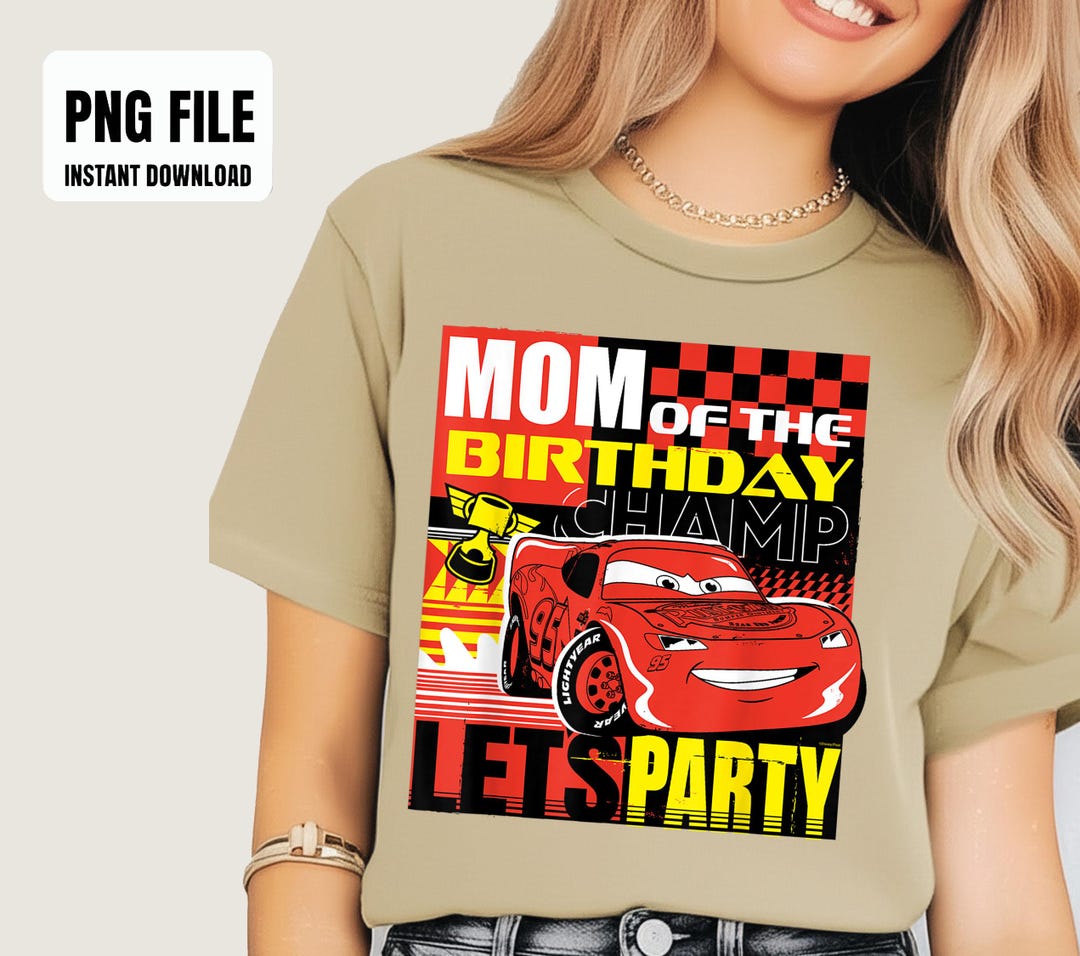 Mom of the Birthday Champ Party Sublimation Design, Digital Graphics ...