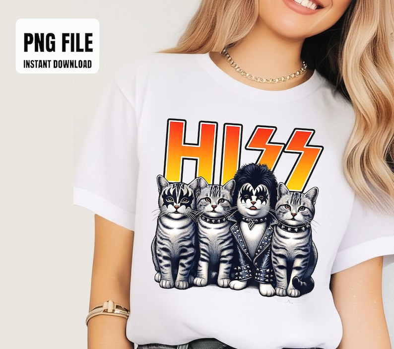 Cute Hiss Cats Rock Kittens Kitty Rocking Music Cat Lovers Sublimation ...